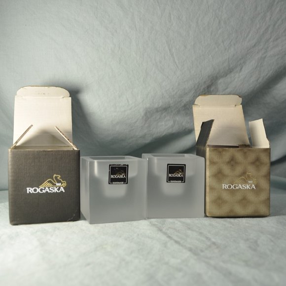 Rogaska | Accents | Two Rogaska Frosted Crystal Manhattan City Candle ...